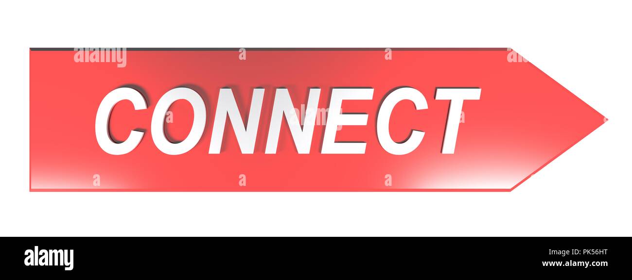 CONNECT on red arrow - 3D rendering Stock Photo - Alamy