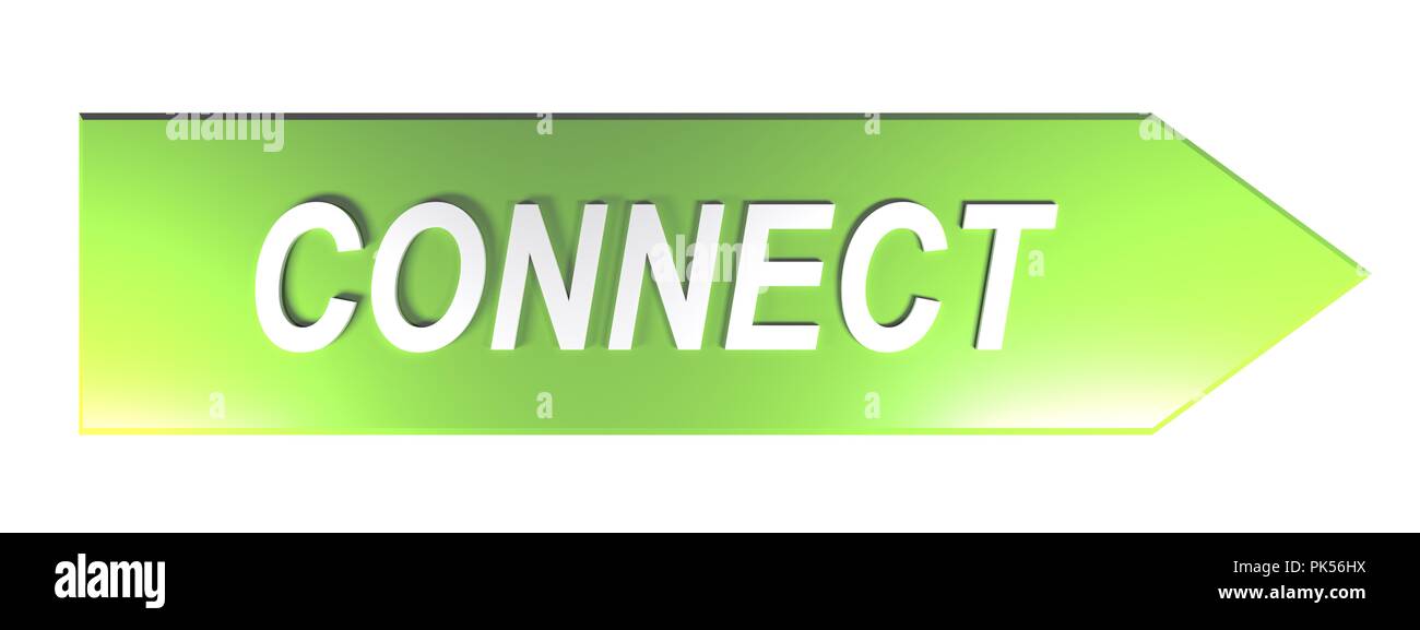 CONNECT on green arrow - 3D rendering Stock Photo - Alamy