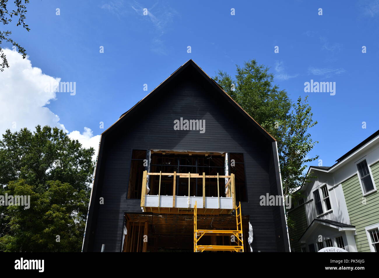 New Building Under Construction with Black Covering as a Part of the ...