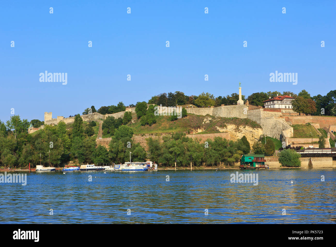 Panoramic view of the medieval Belgrade fortress in Belgrade, Serbia on ...