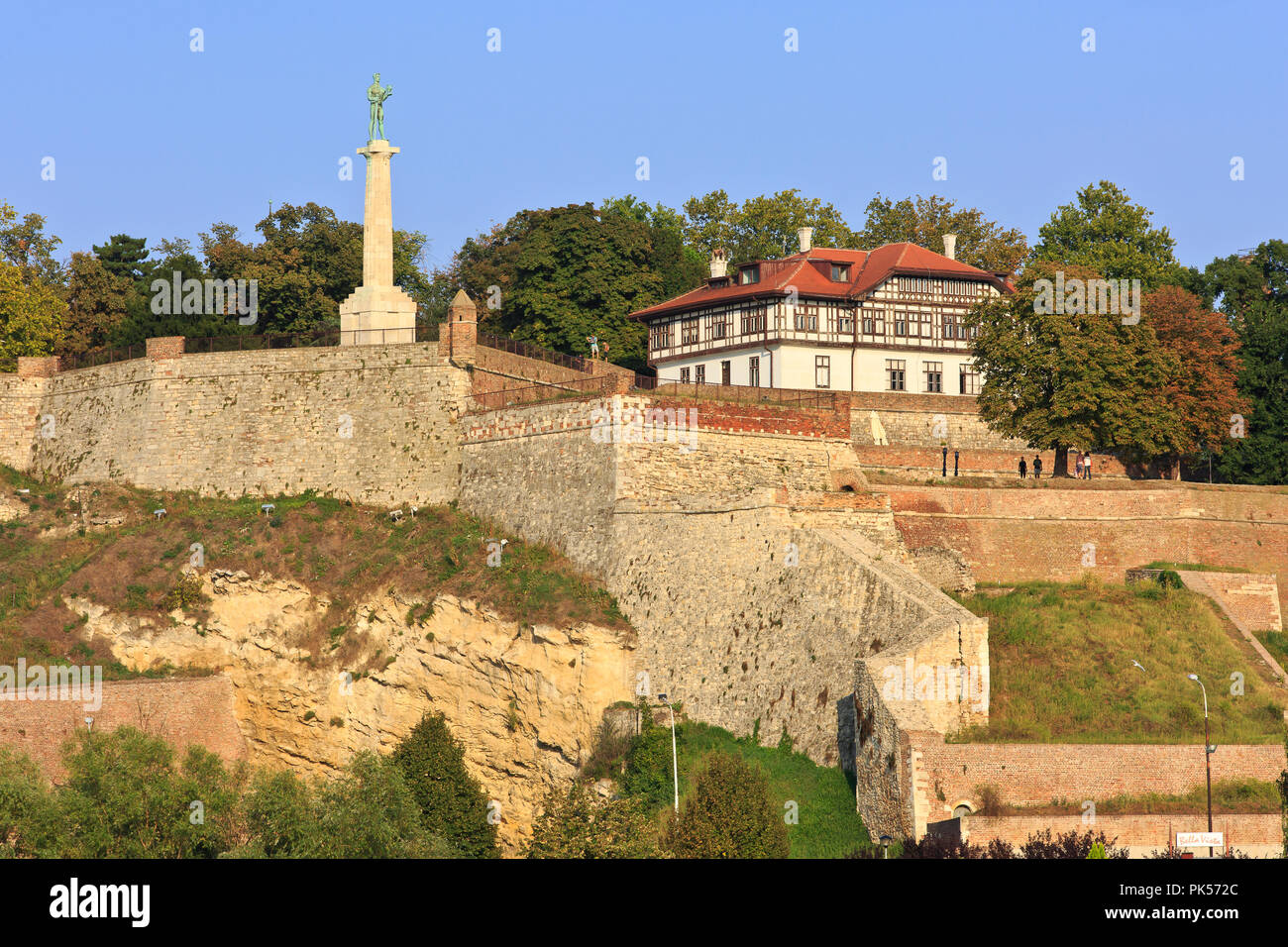Panoramic view of the medieval Belgrade fortress in Belgrade, Serbia on ...