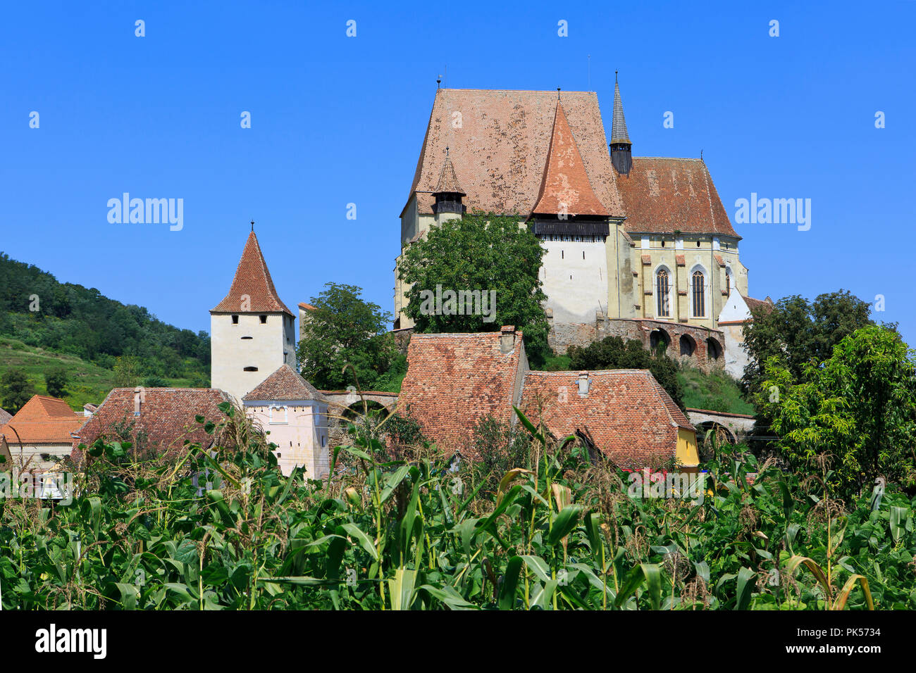 The Lutheran fortified church (1524) in Biertan (Transylvania), Romania ...