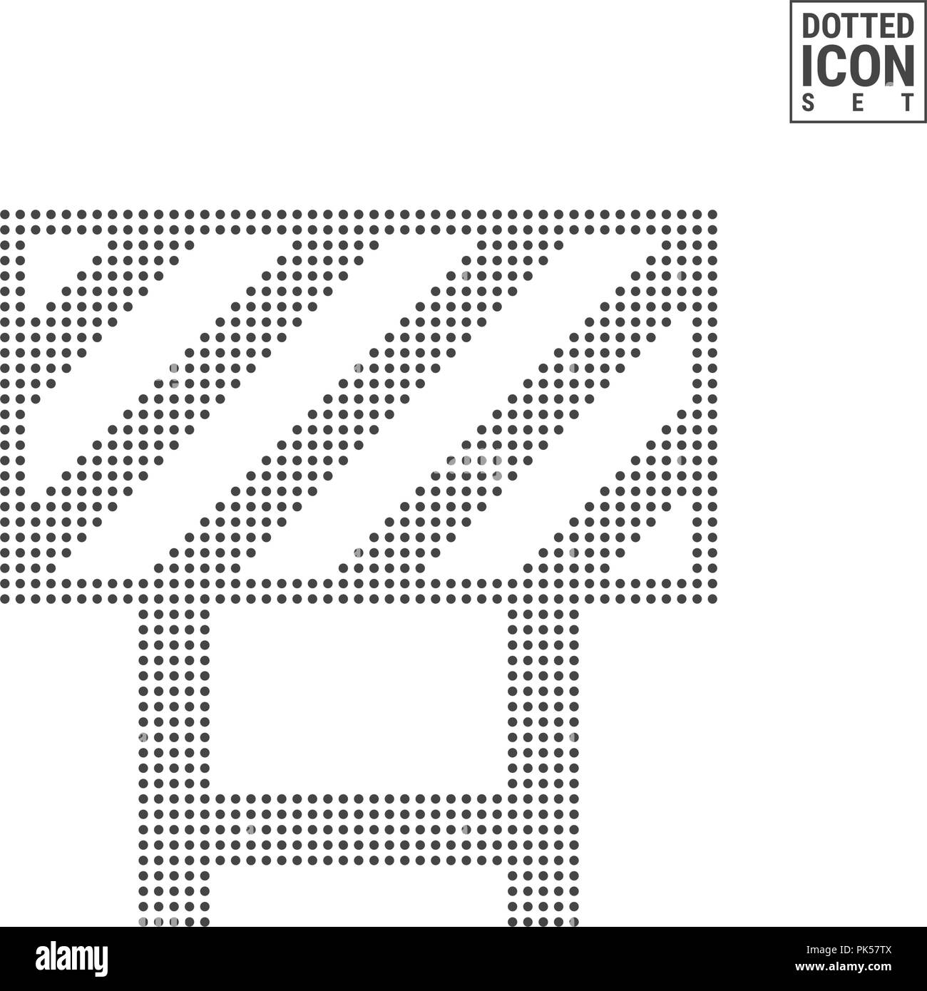 Traffic Barrier Sign Dot Pattern Icon. Road Closed Dotted Icon Isolated ...