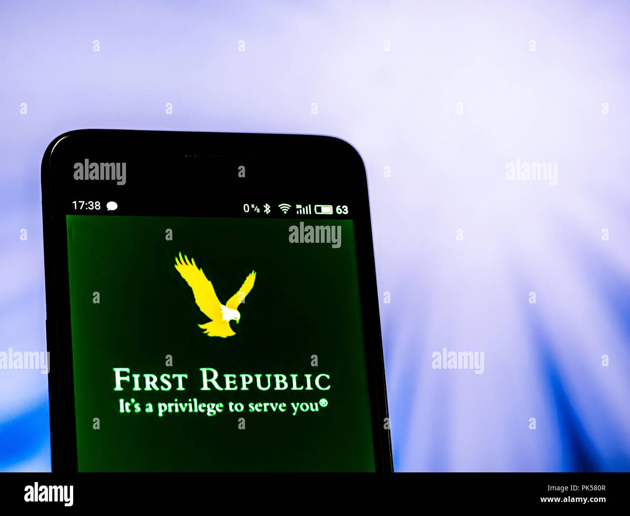 First Republic Bank logo seen displayed on a smart phone Stock Photo ...