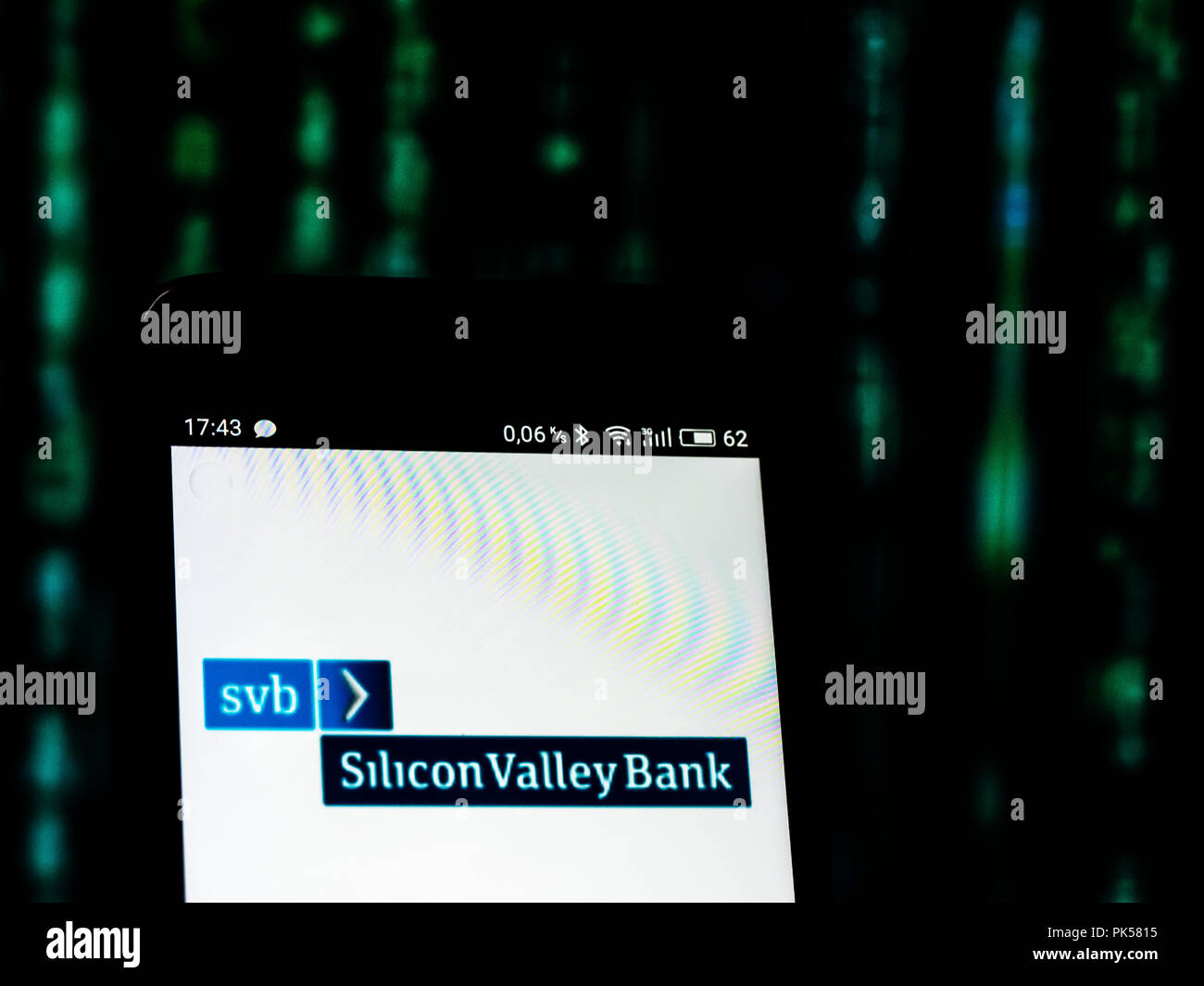 Silicon Valley Bank logo seen displayed on a smart phone Stock Photo ...