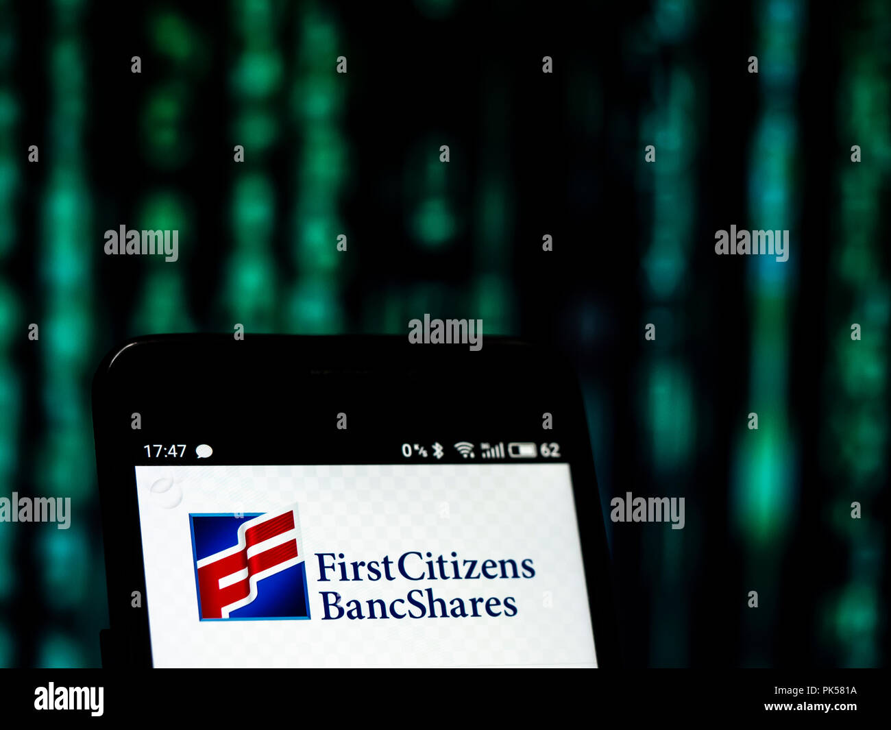 First Citizen BancShares logo seen displayed on a smart phone Stock ...