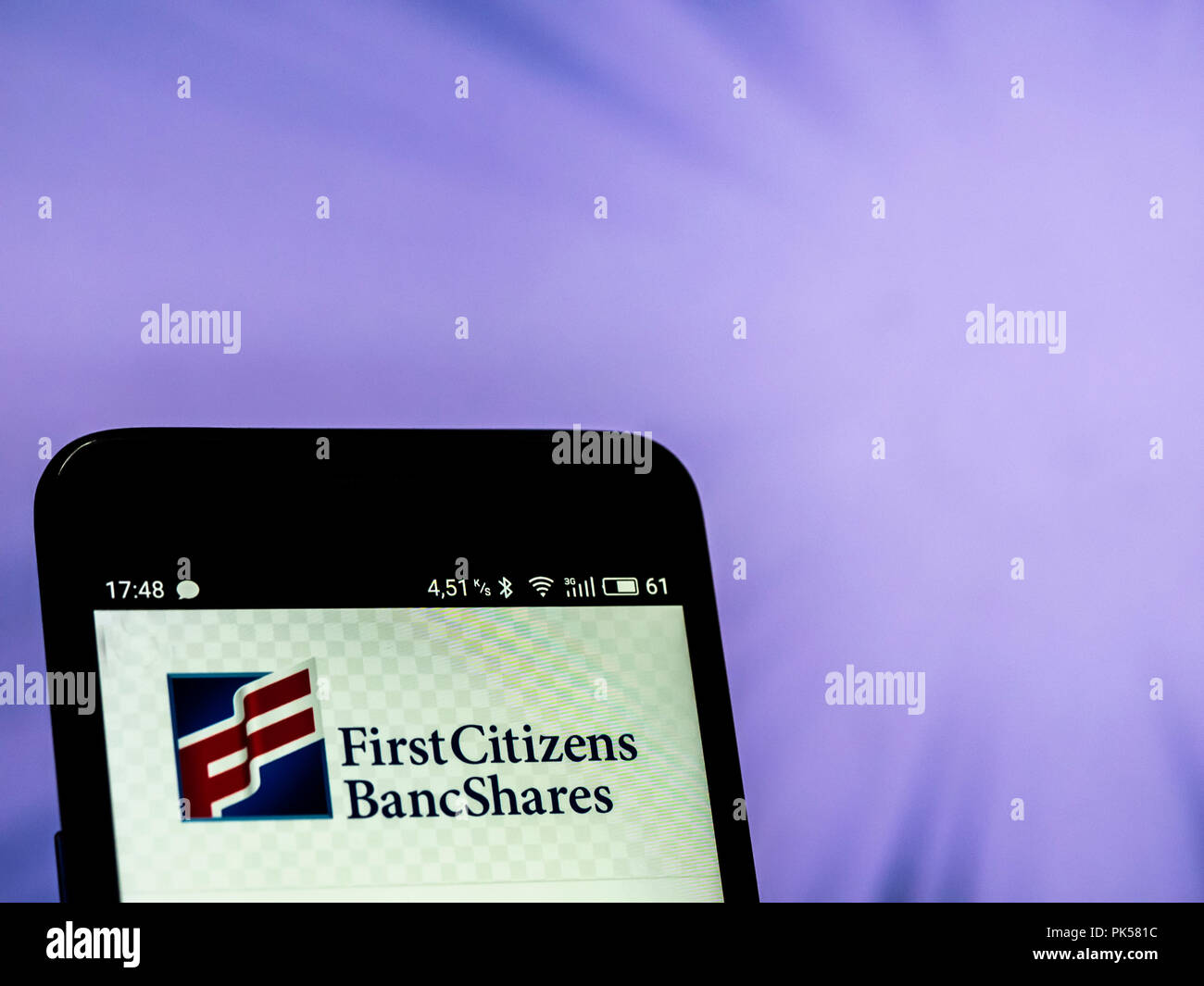 First Citizen BancShares logo seen displayed on a smart phone Stock ...