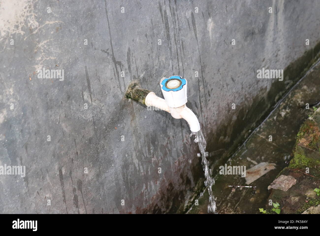 Muslim Wudu.Water Tab Flowing Stock Photos.plastic and Stainless Steel ...