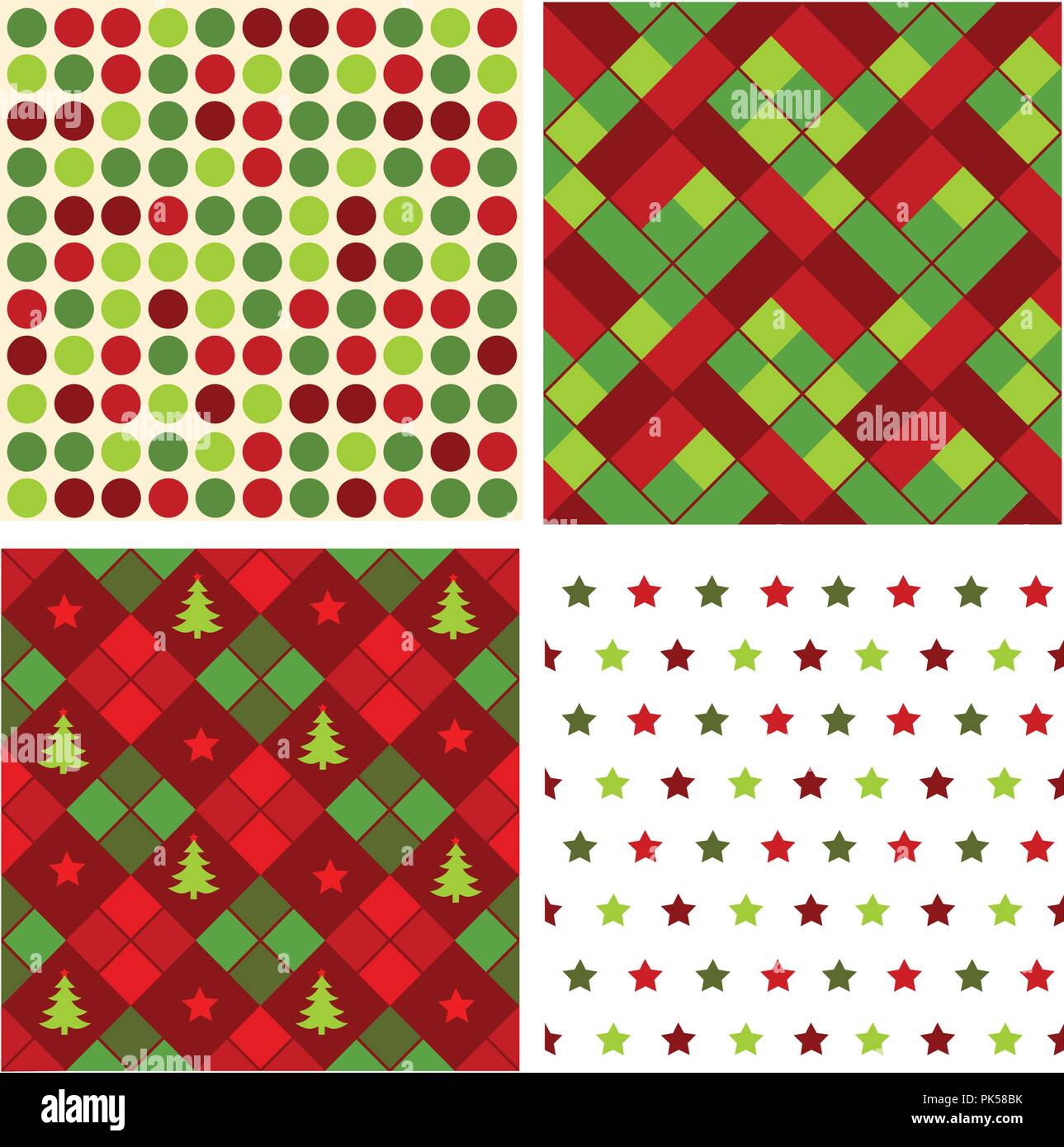 Christmas seamless pattern with christmas stars polka dots and ...