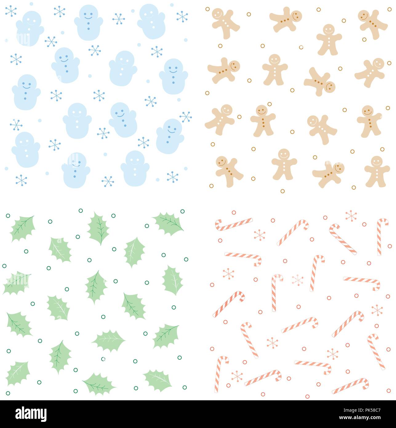 Christmas pattern / web background collection with snowman, gingerbread ...