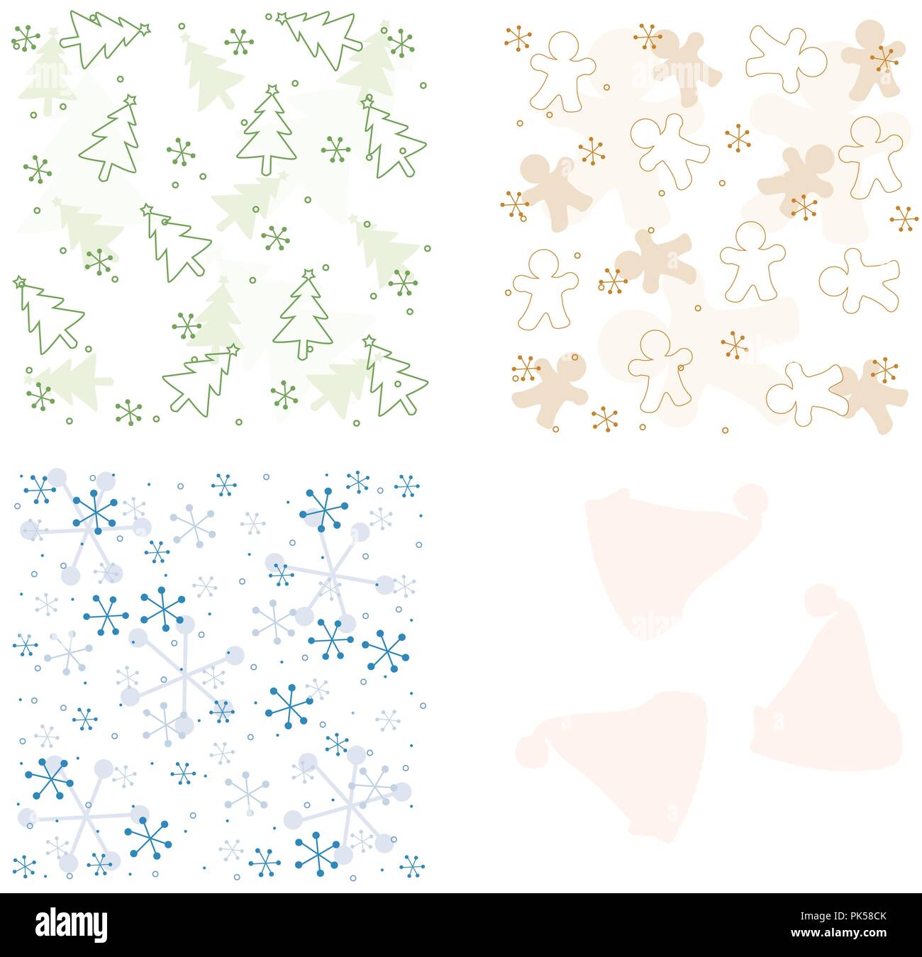 Christmas seamless pattern collection with christmas tree, gingerbread ...