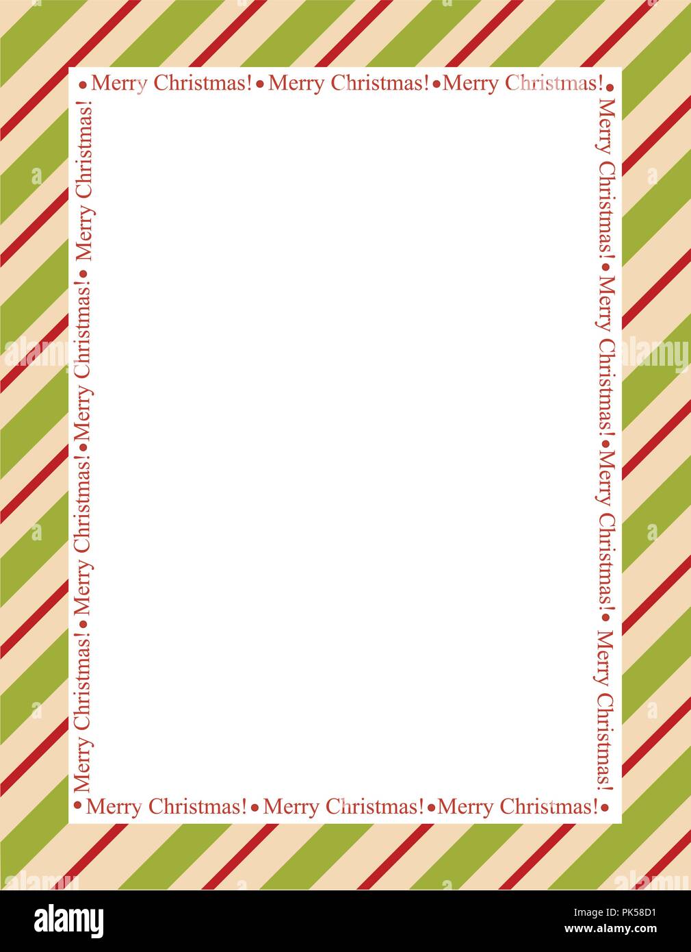 Retro striped frame with red and green stripes with merry christmas ...