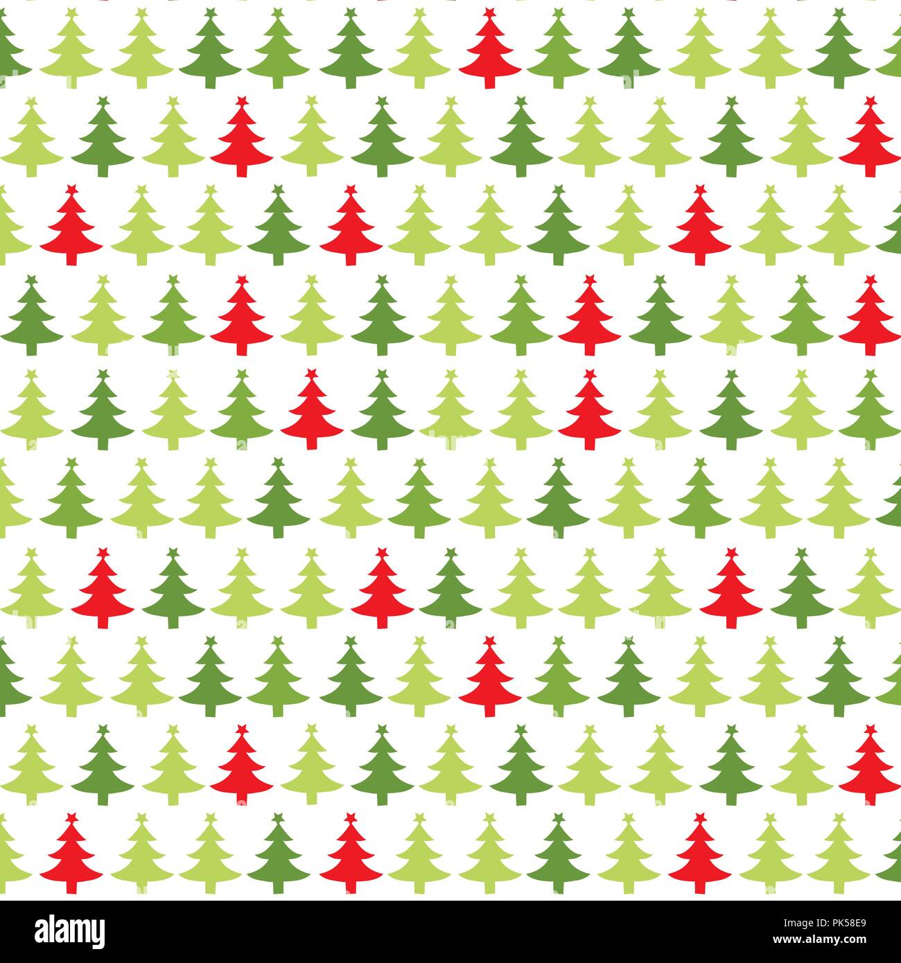 Christmas pattern with red green christmas trees Stock Vector Image ...