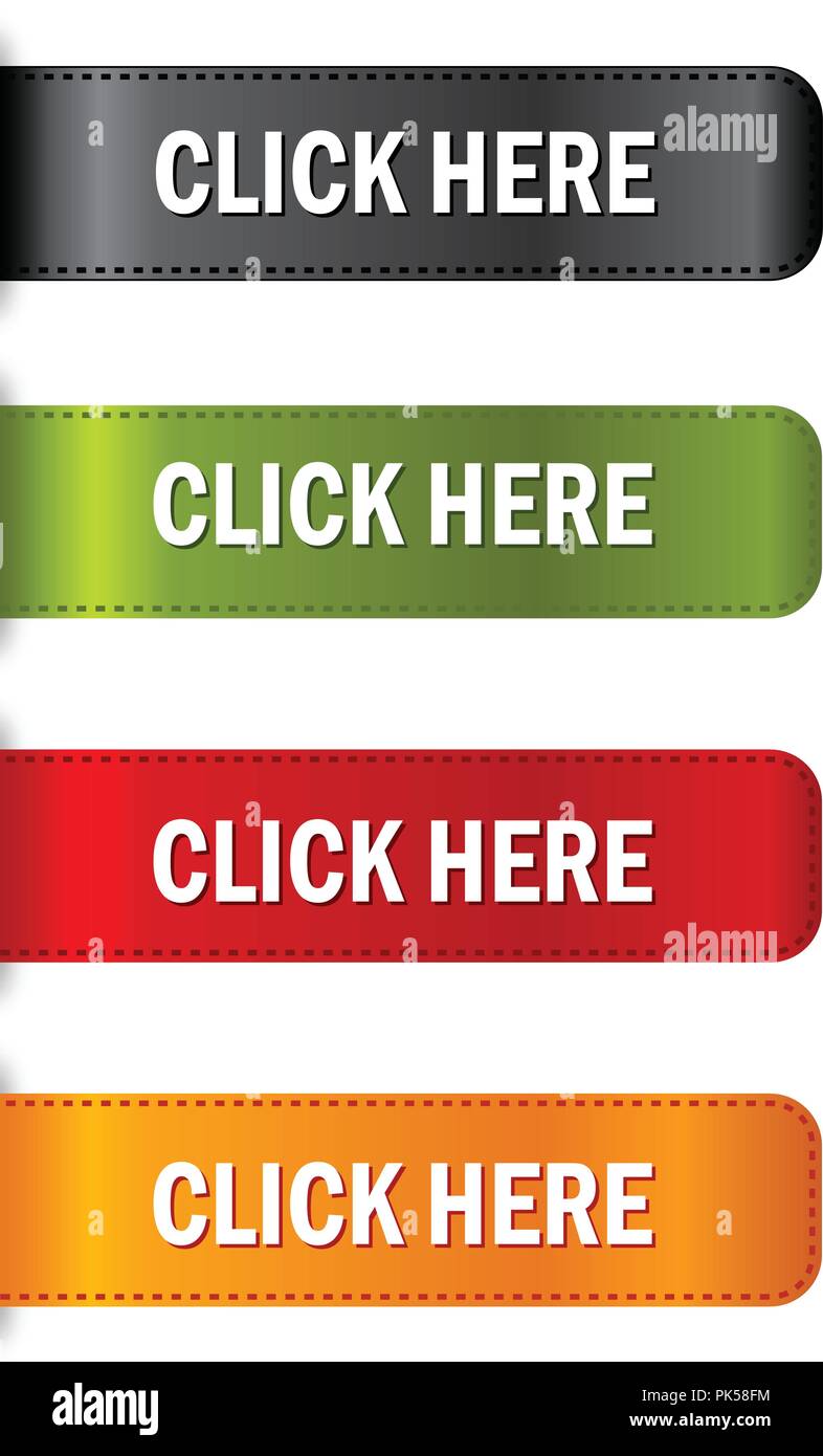 click here web button collection isolated on white Stock Vector Image ...