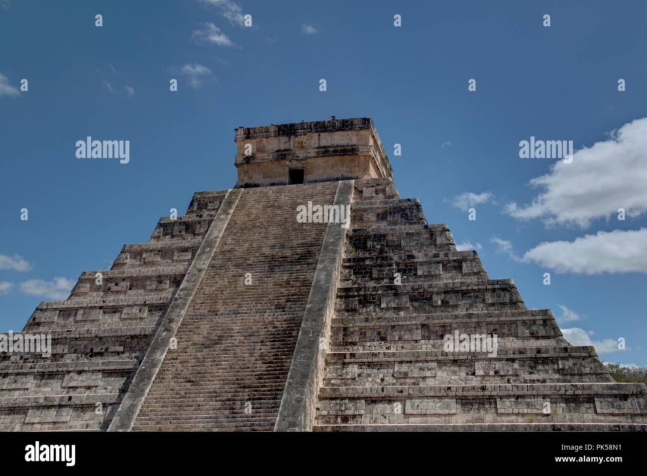 Close up of old stone step pyramid from Mayan civilization Stock Photo ...