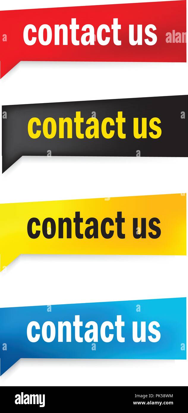 Contact us speech bubble / web button collection isolated on white ...