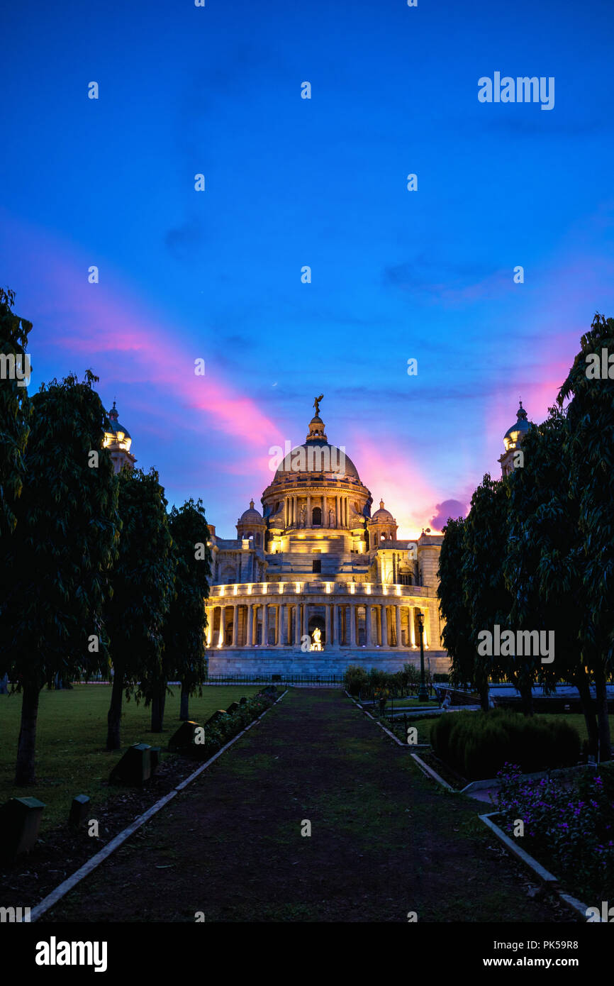 Victoria Memorial shining bright during the epic light of blue hour ...