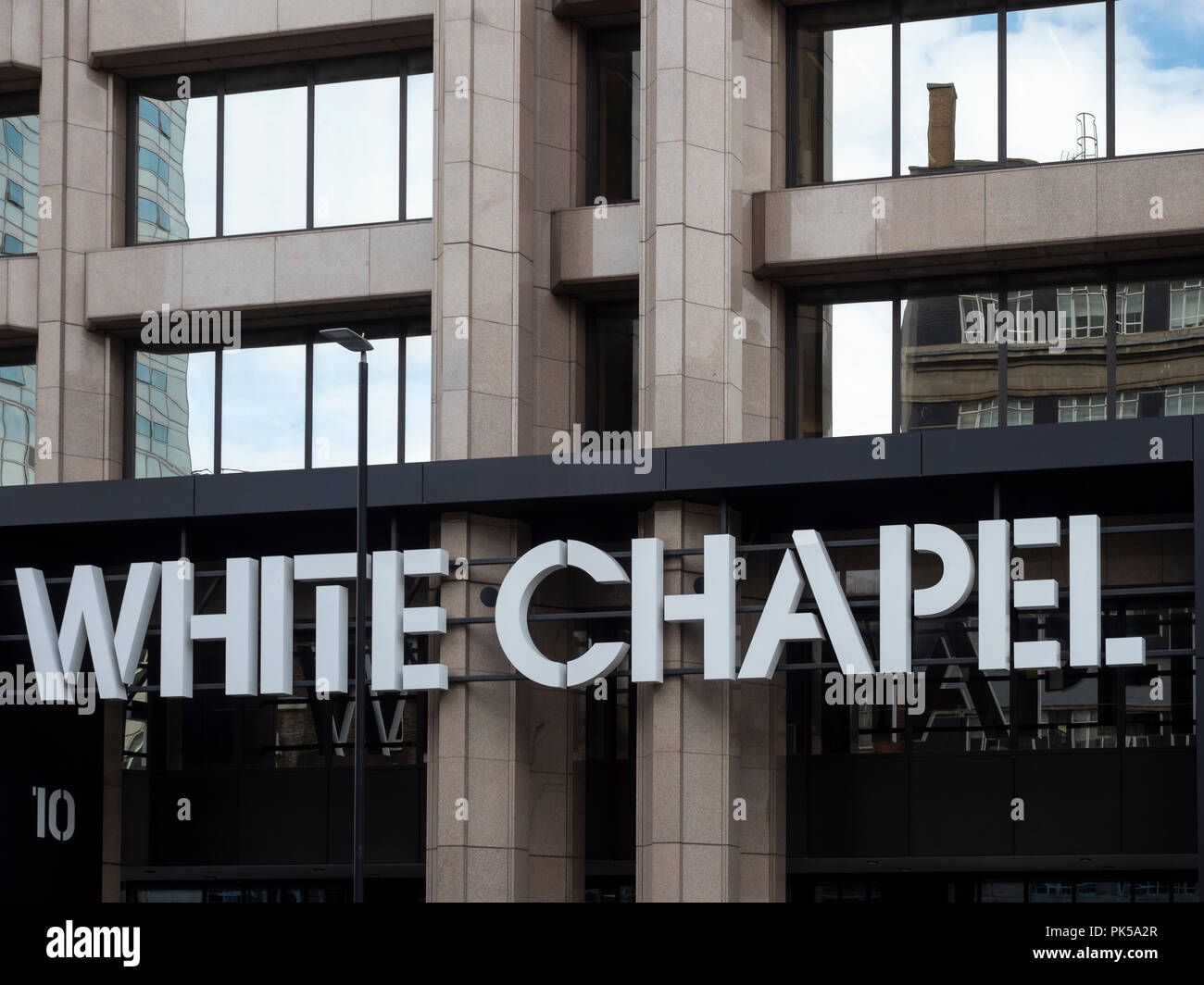 LONDON, UK - SEPTEMBER 09, 2018: Lettering on the White Chapel Building ...