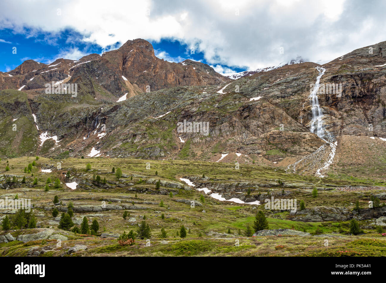 Waterfall in Martell valley, South Tyrol Stock Photo - Alamy