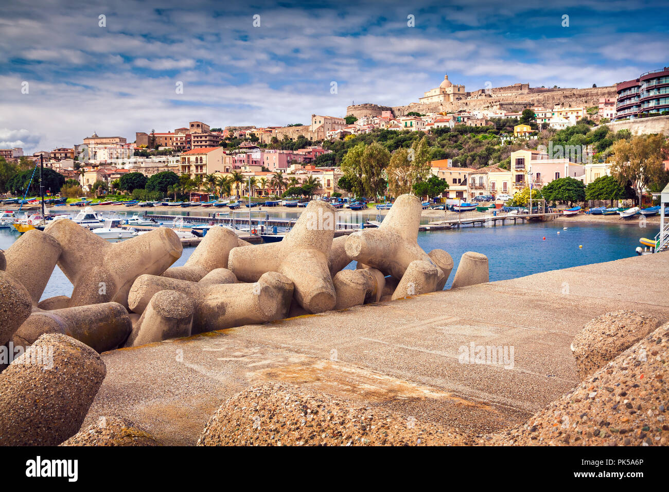 Port of Santa Maria Maggiore in Milazzo town, Sicily, Italy ...