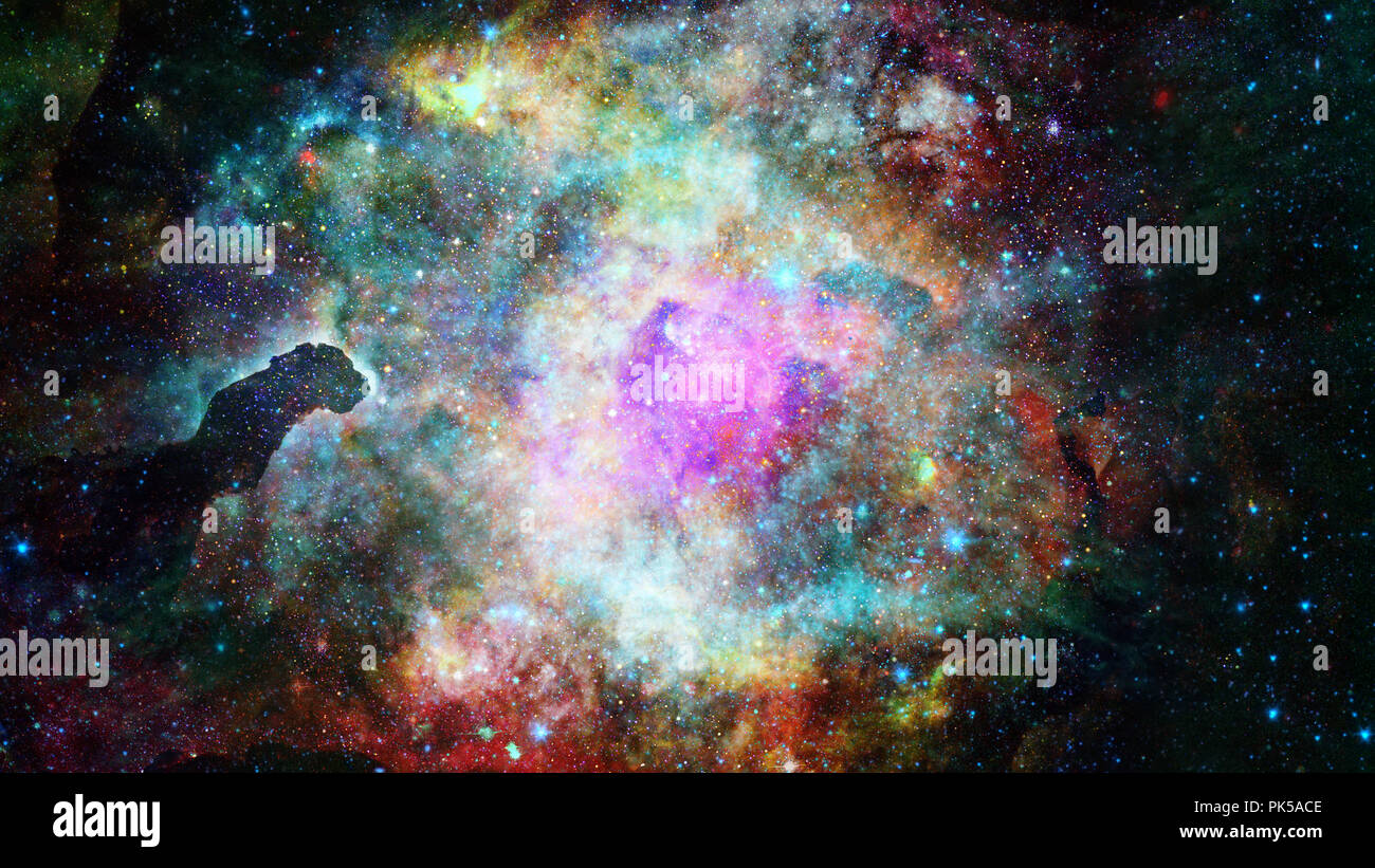 Nebula and stars in deep space, mysterious universe. Elements of this ...