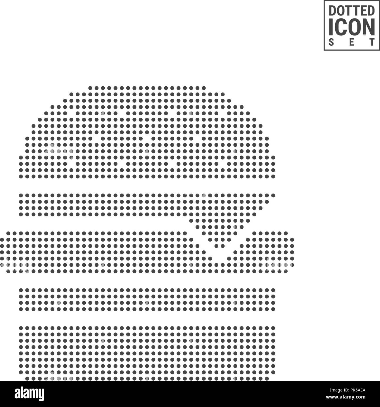 Hamburger Dot Pattern Icon. Burger Dotted Icon Isolated on White ...