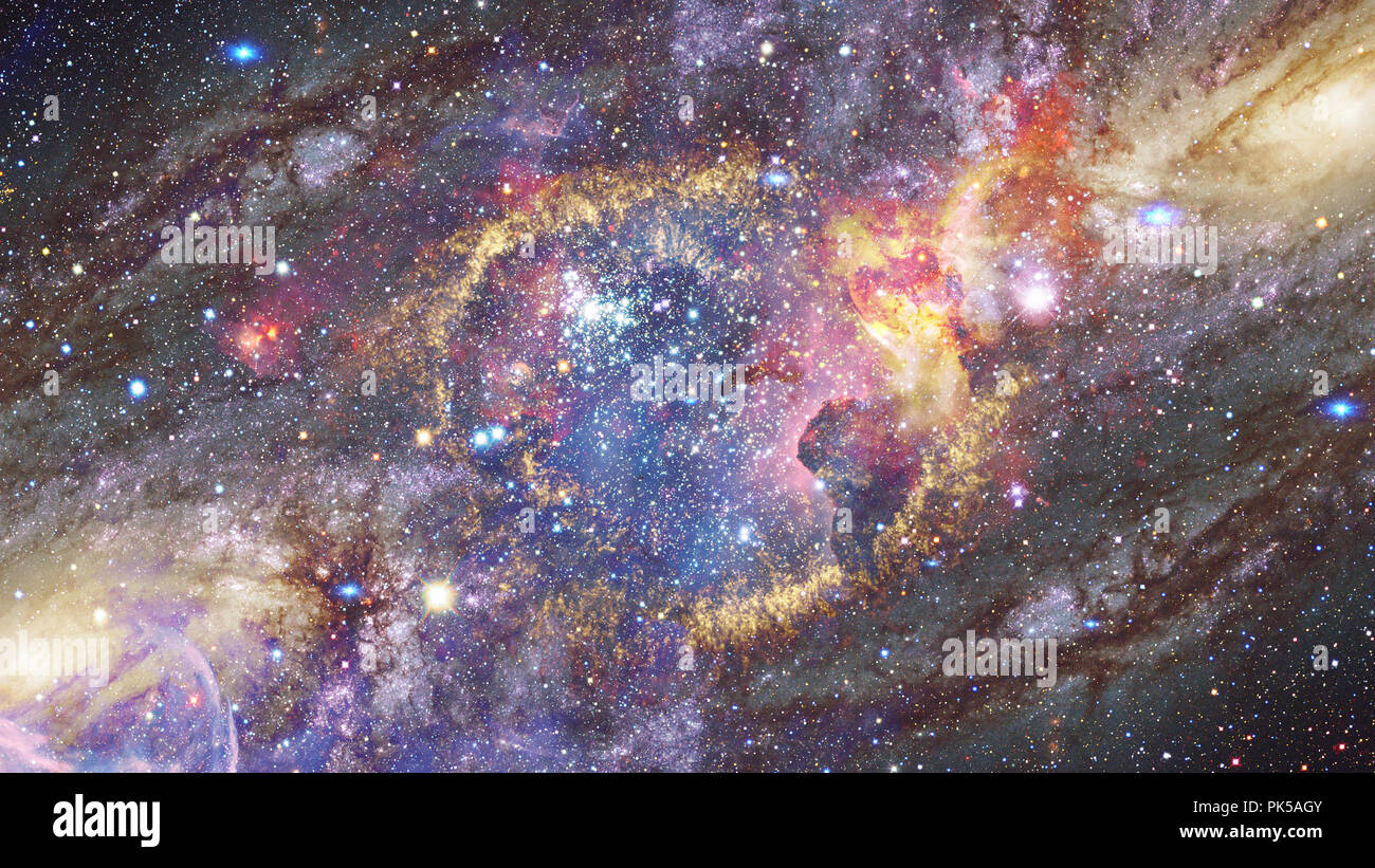 The Helix Nebula in deep space. Cosmic background. Elements of this ...