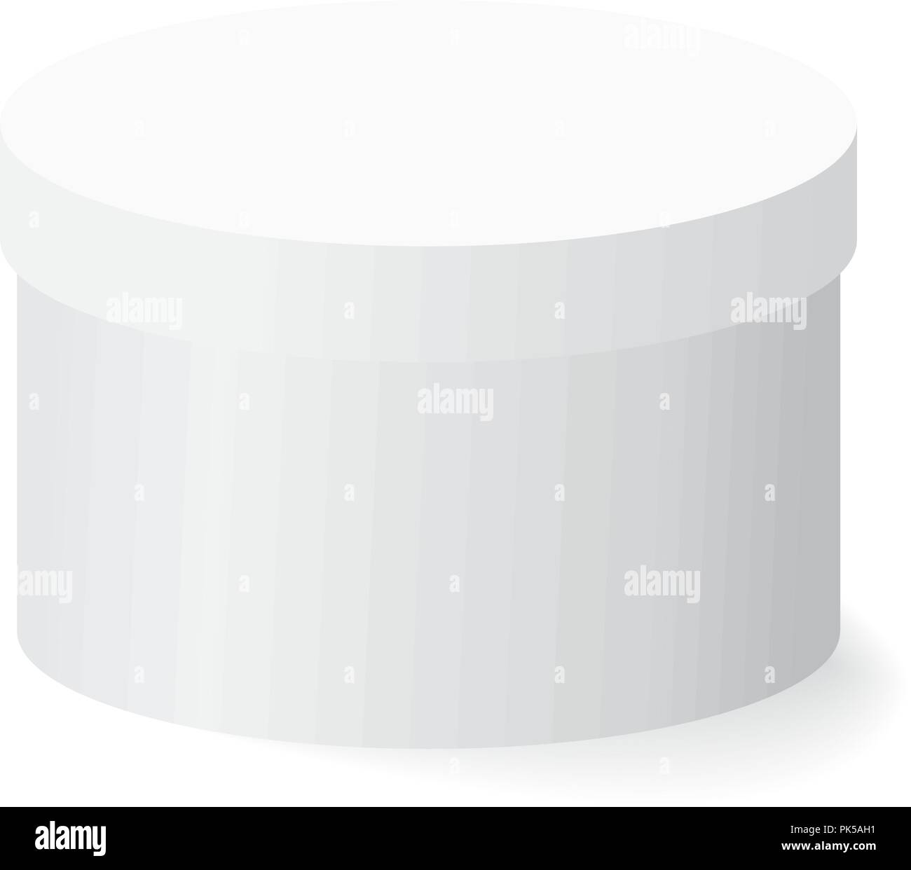 Close high round white box with shadow on white background Stock Vector ...