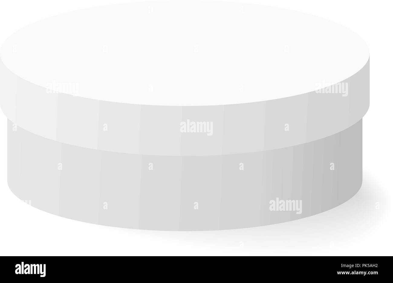 Close round white box with shadow on white background Stock Vector ...