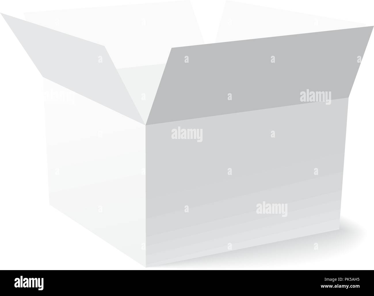 Open square white box with shadow on white background Stock Vector ...