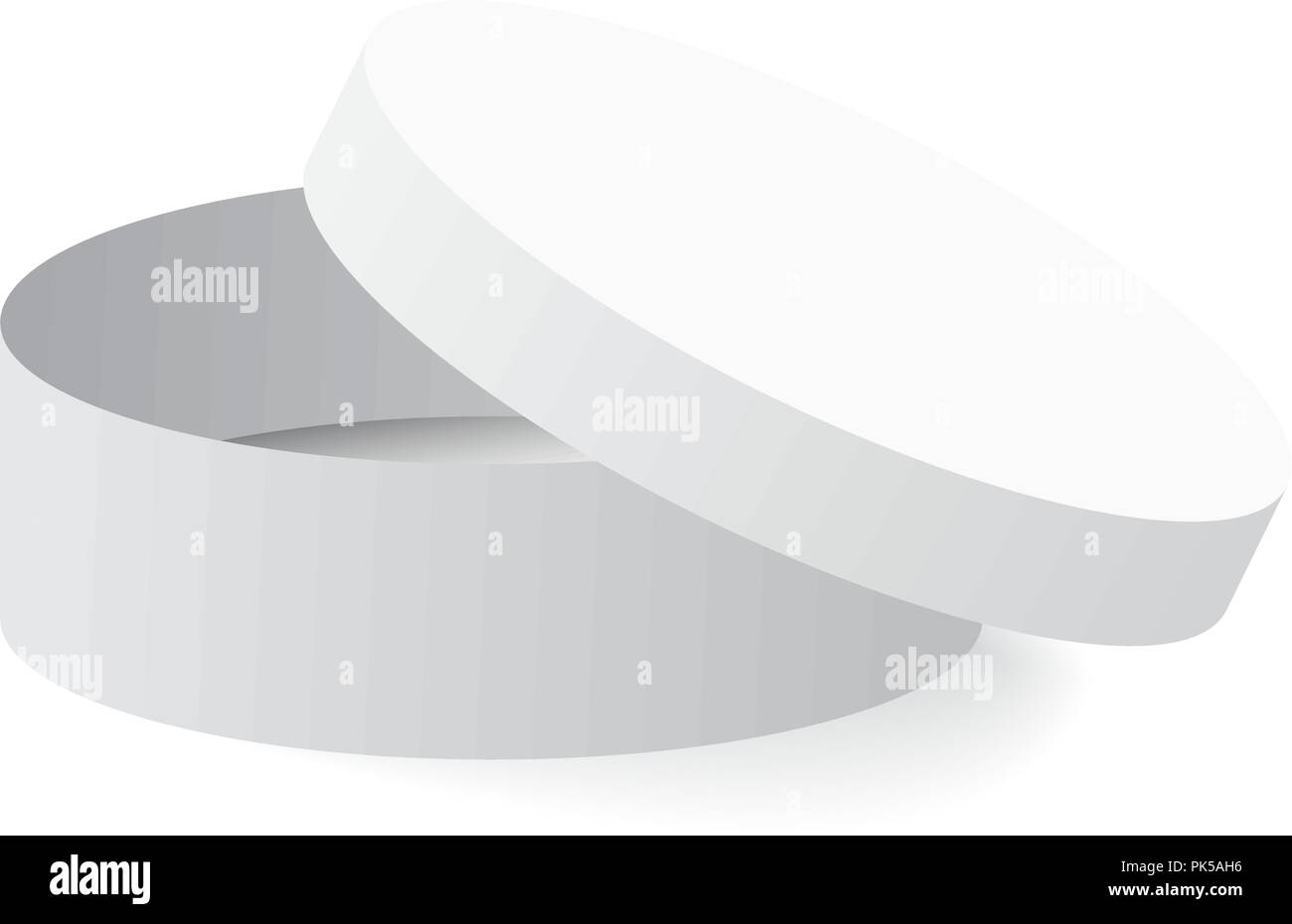 Open round white box with shadow on white background Stock Vector Image ...