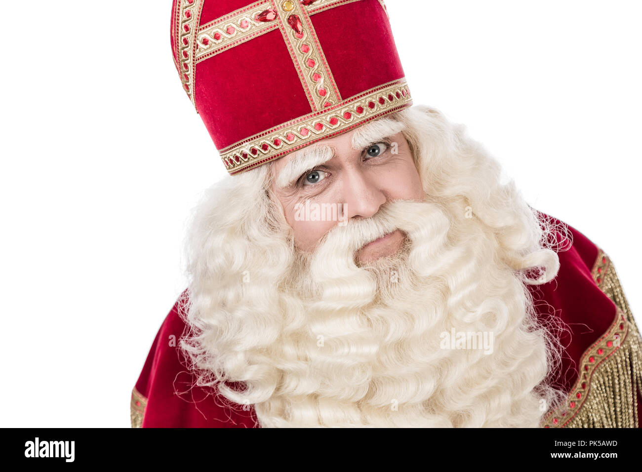 Portrait of Saint Nicholas. Isolated on a white background. Vintage ...