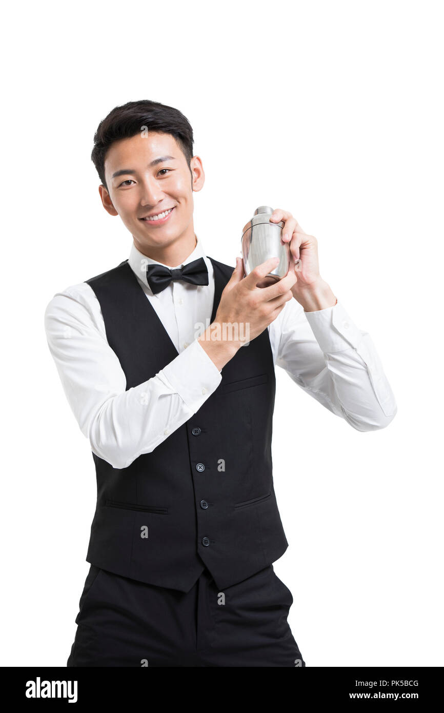 Young bartender cocktail shaking drinks hi-res stock photography and ...