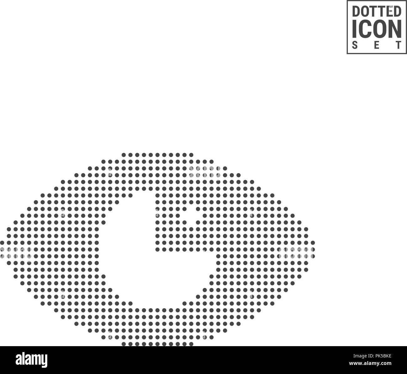 Eye Dot Pattern Icon. Human Sight Dotted Icon Isolated on White. Vector ...