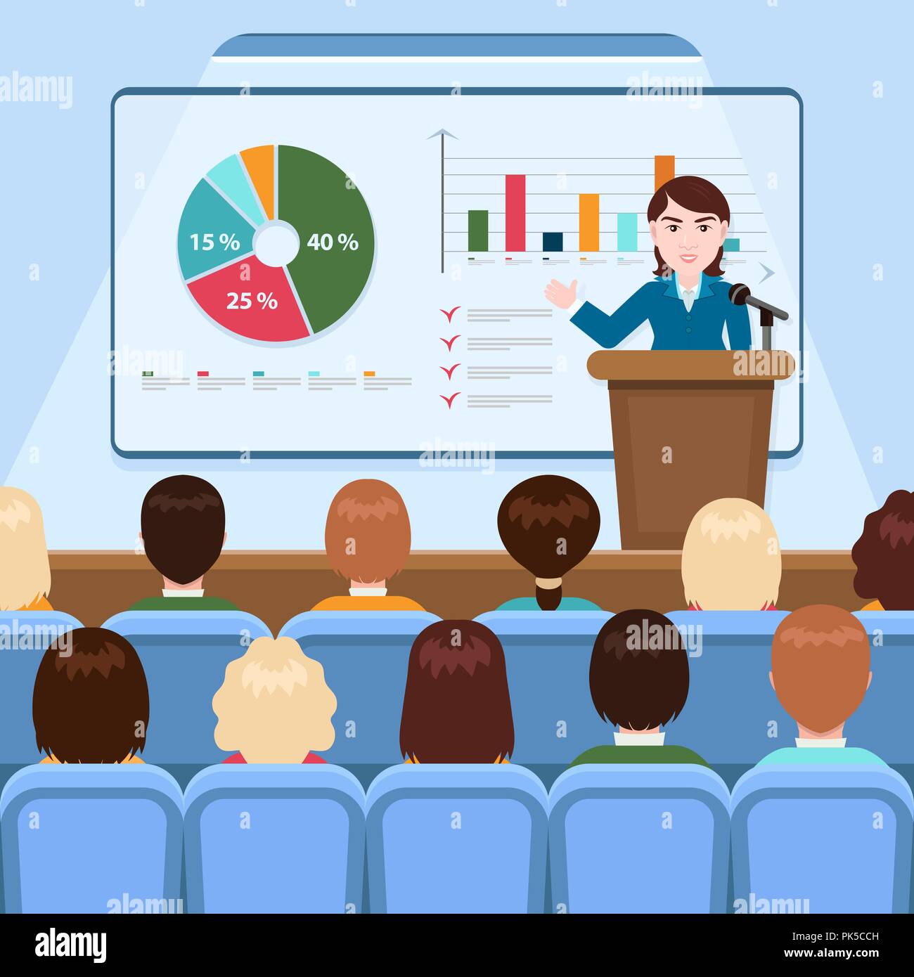 Audience at conference hall Stock Vector Images - Alamy