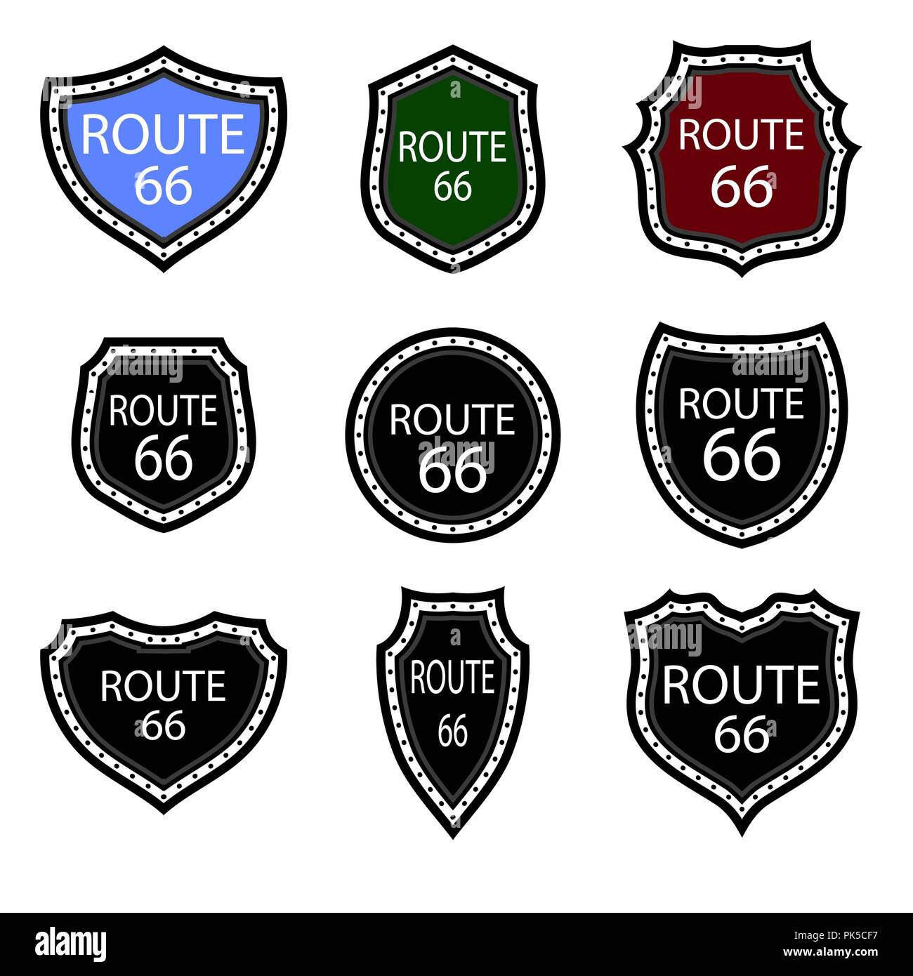 United States Numdered Sign 66 Route. Highway Emblems Collection ...