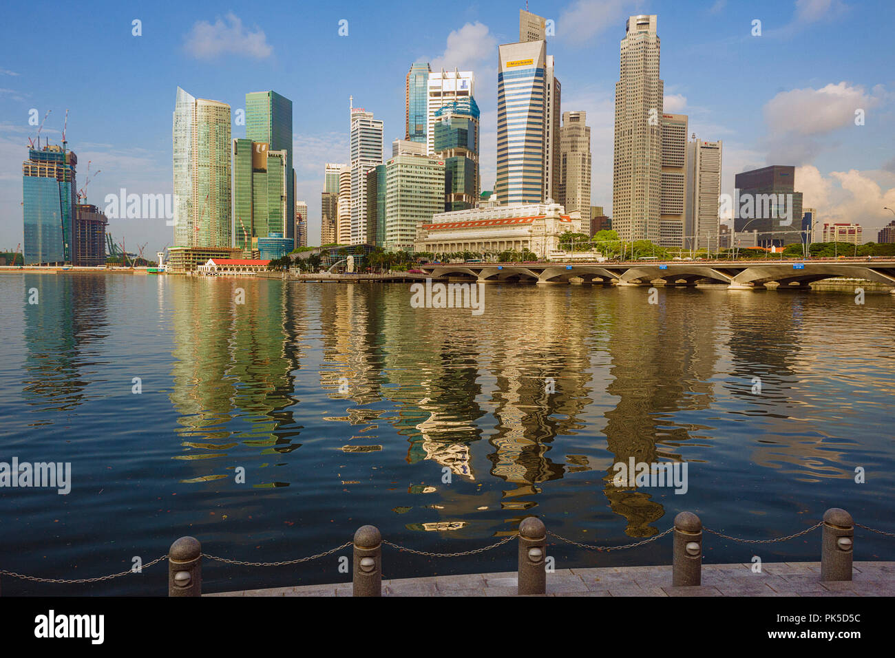 Singapore, Waterfront and reflections Stock Photo - Alamy