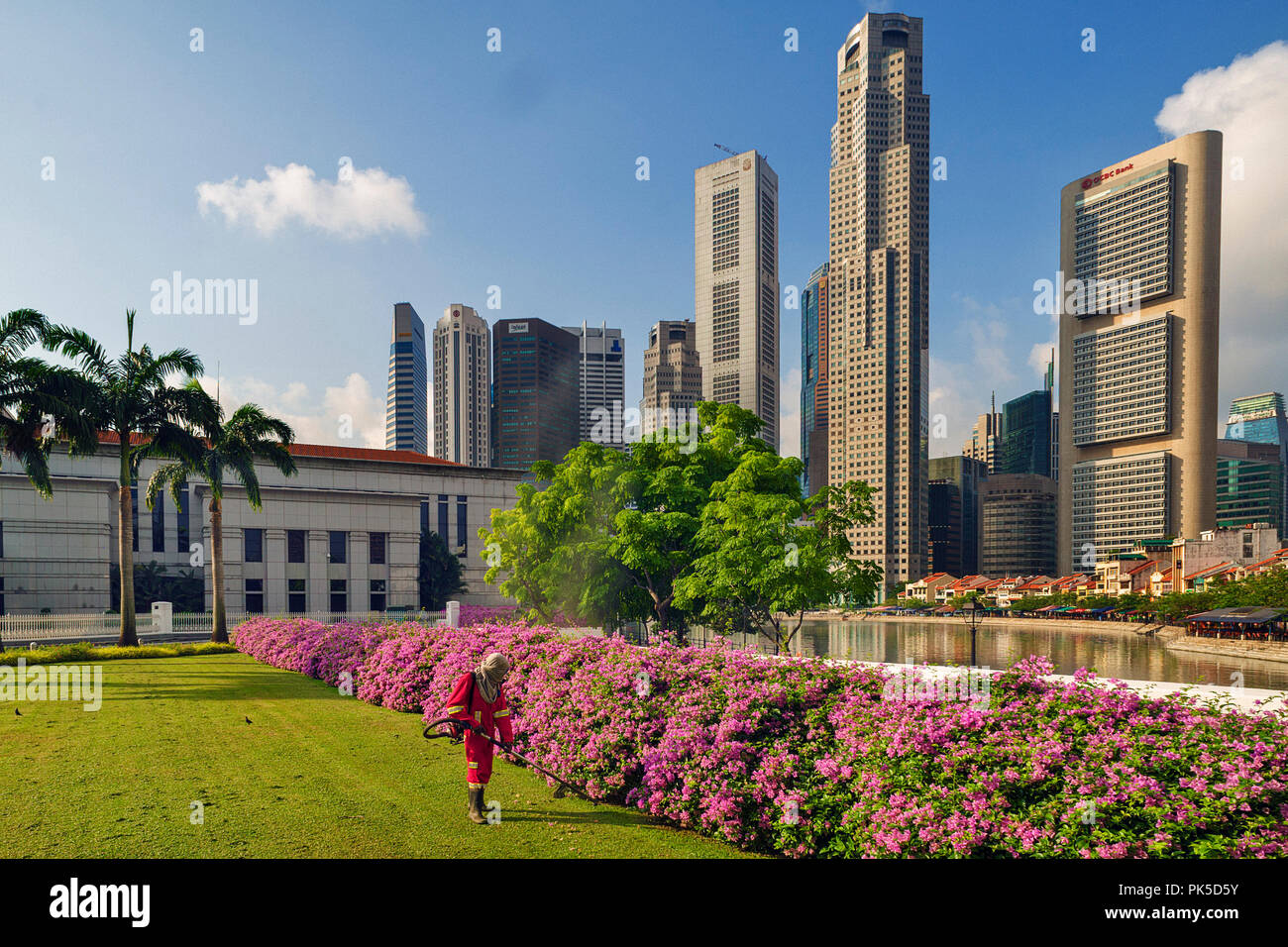 Singapore, Parliament Of Singapore, One Raffles Place, Boat Quay Stock ...