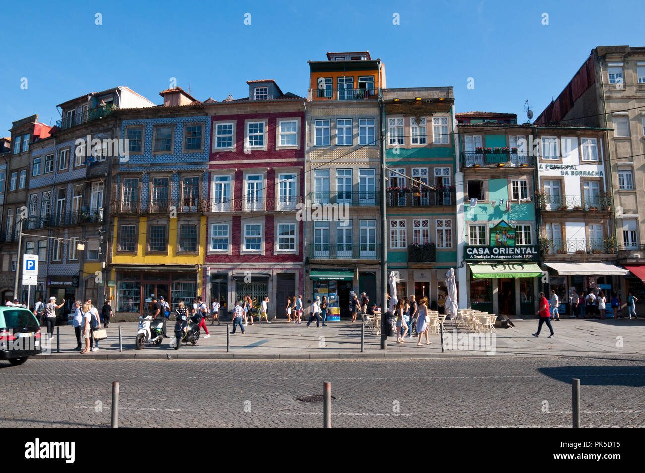 Traditional buildings with tiles in the facade, Porto, Portugal Stock ...