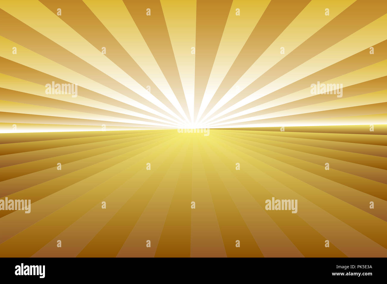 Abstract sunburst pattern, golden light, gradient brown and yellow ...