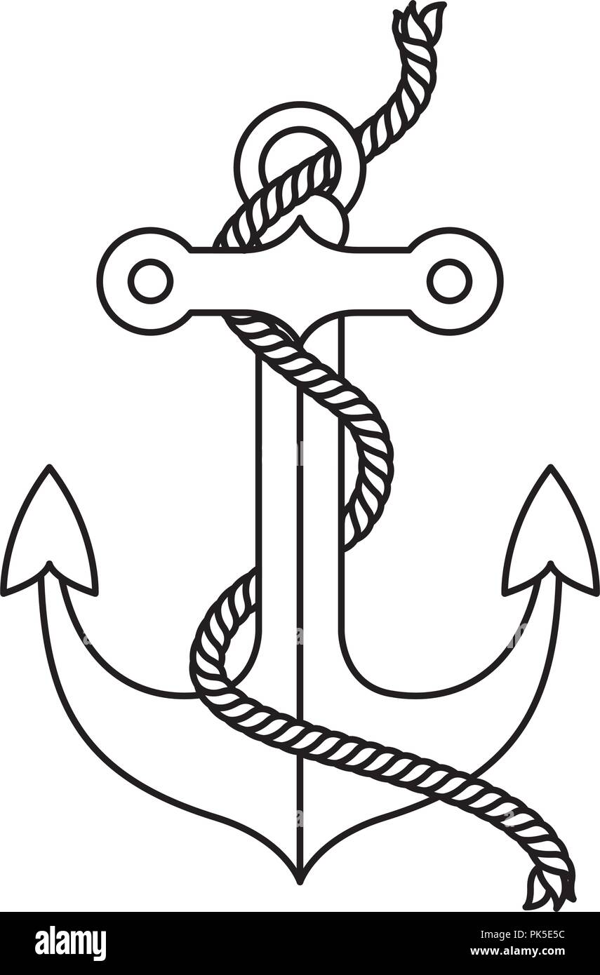 Isolated anchor with rope design Stock Vector Image & Art - Alamy
