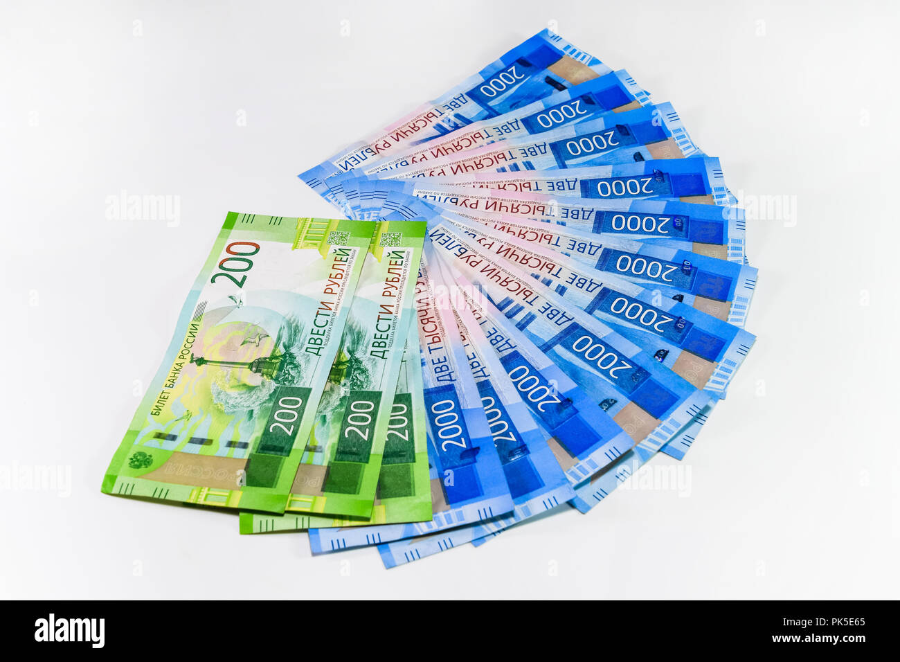 Russian new denominations of 2000 and 200 rubles. Russian banknotes ...