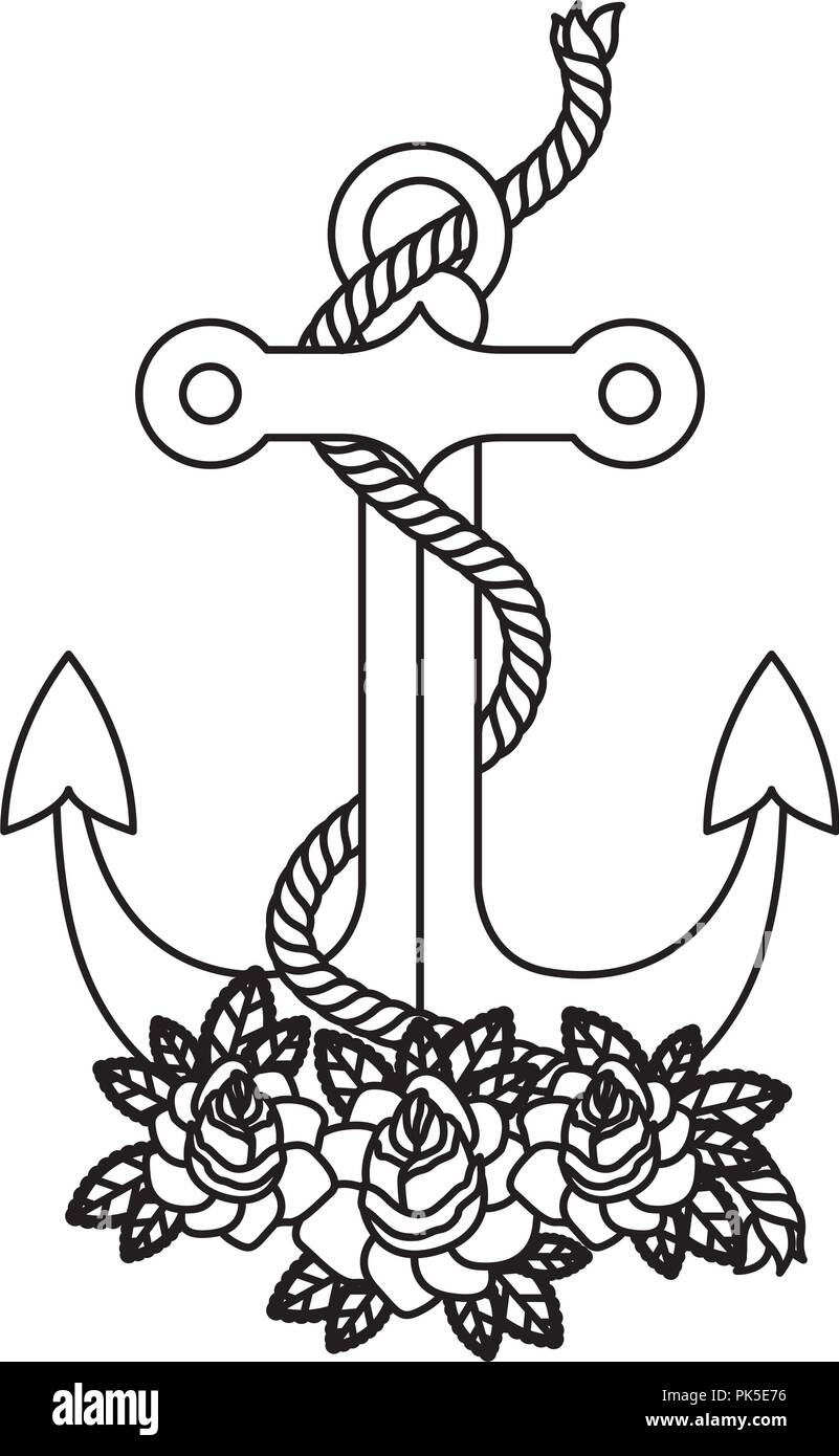Isolated anchor with rope design Stock Vector Image & Art - Alamy