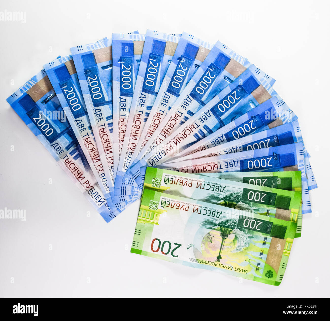 Russian new denominations of 2000 and 200 rubles. Russian banknotes ...