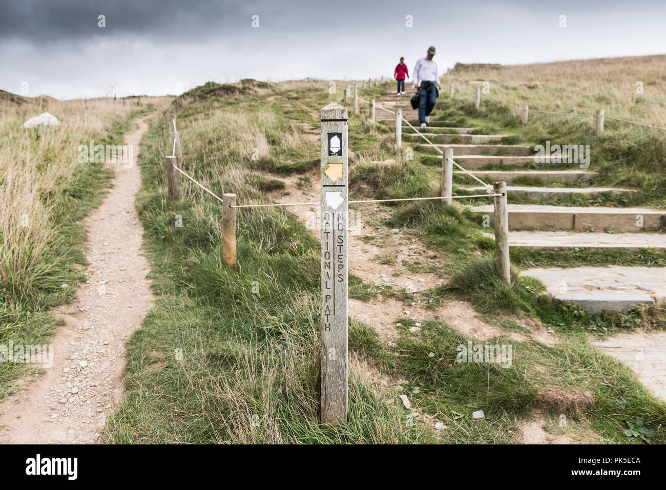 A marker direction post offering alternative routes on the South West ...