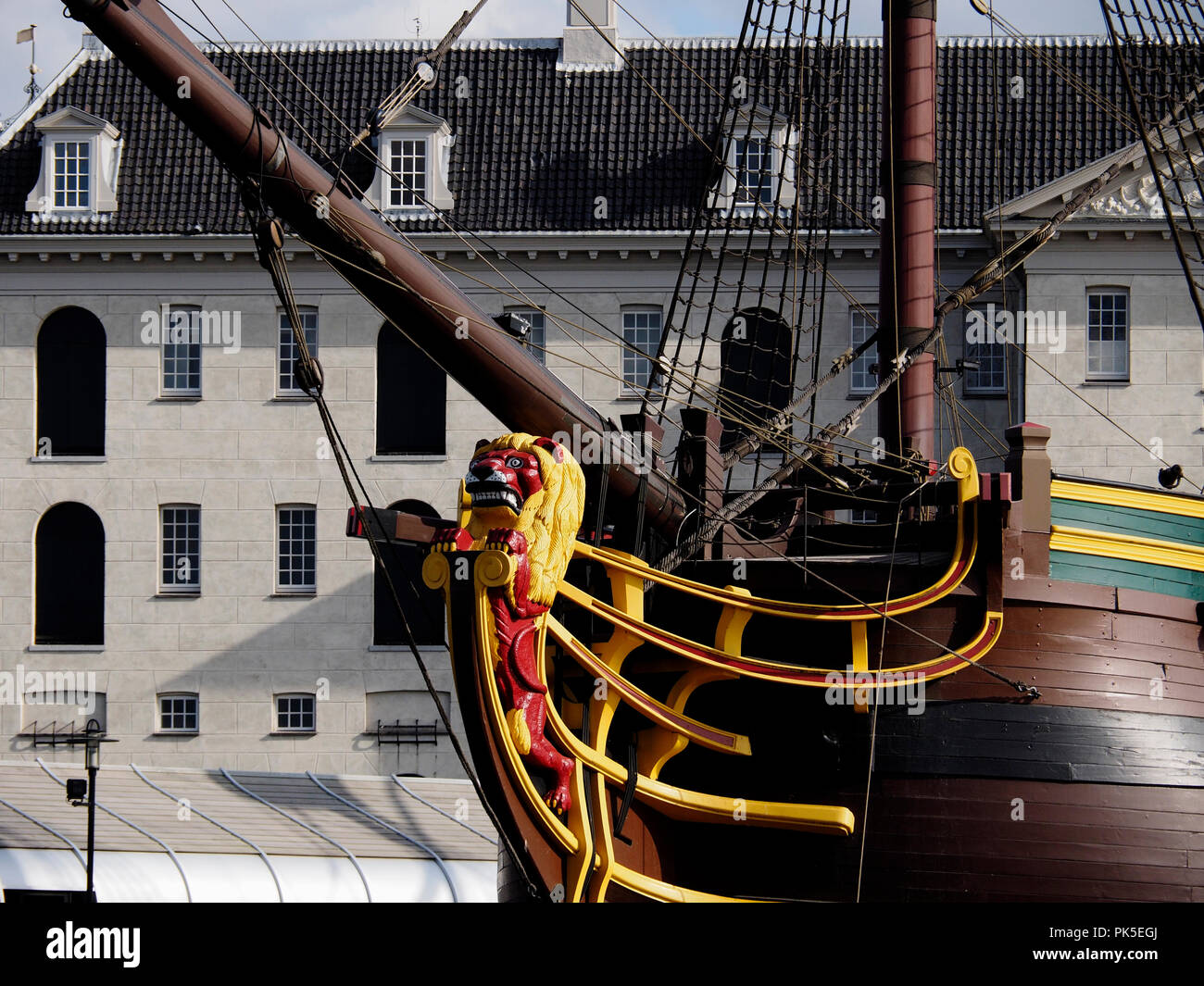 Replica (1990) of the Amsterdam, A Dutch East India Company ship of the ...