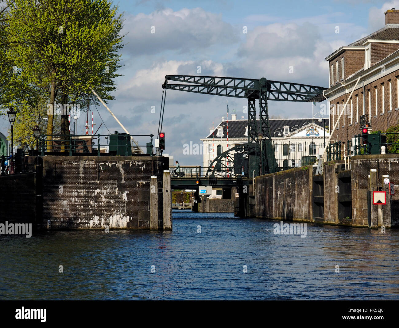 Lifting bridge of the drawbridge type on an Amsterdam canal Stock Photo ...