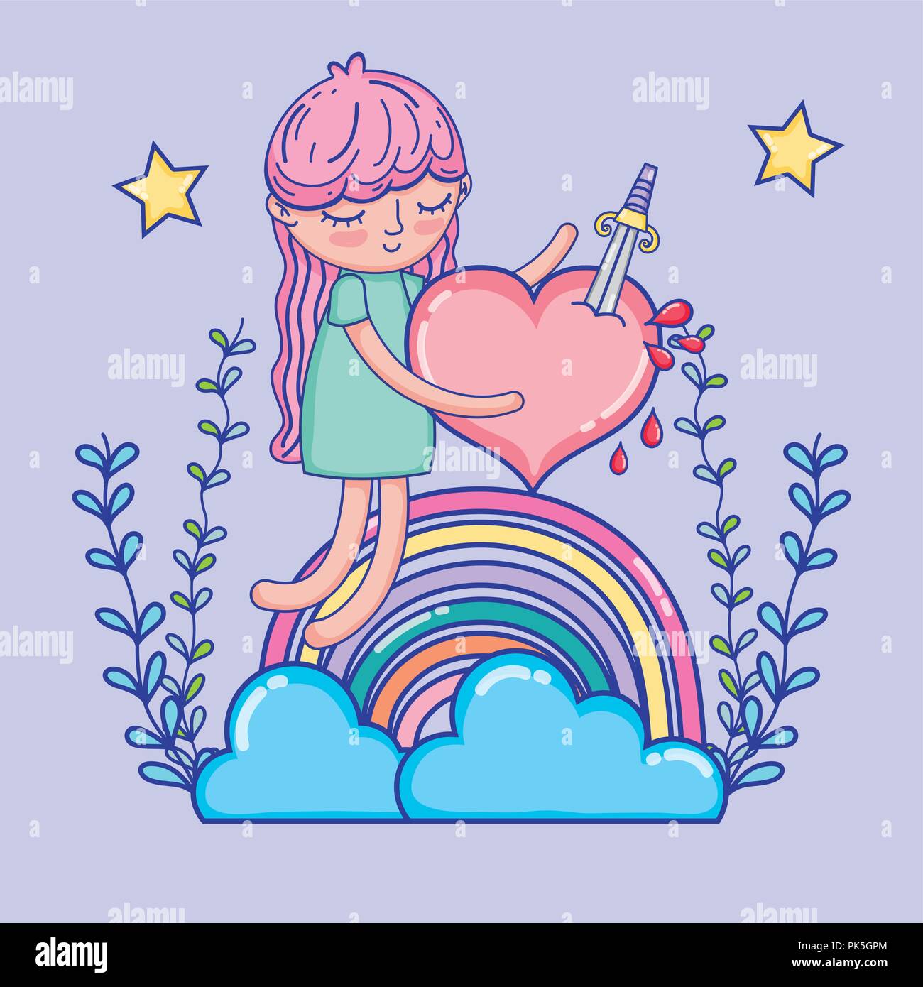 Lovely girl cartoon Stock Vector Image & Art - Alamy