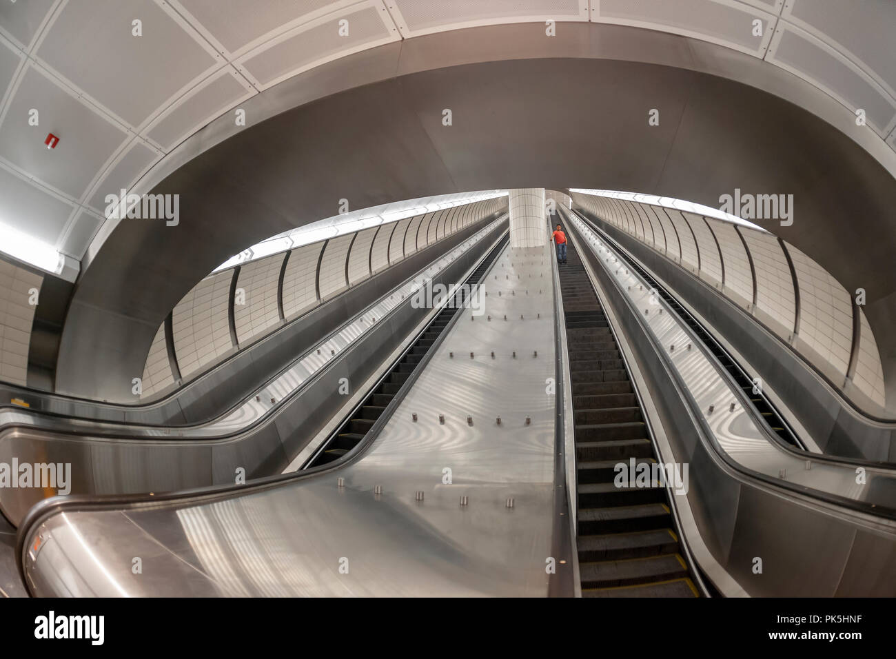 Vertiginous high-rise escalators in the new north entrance of the 34th ...