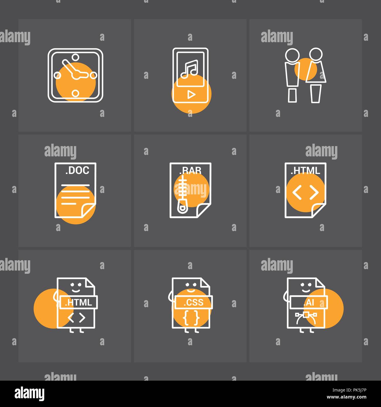 Clock , mp4 , male female , doc , rar , compressed file , html , code ...